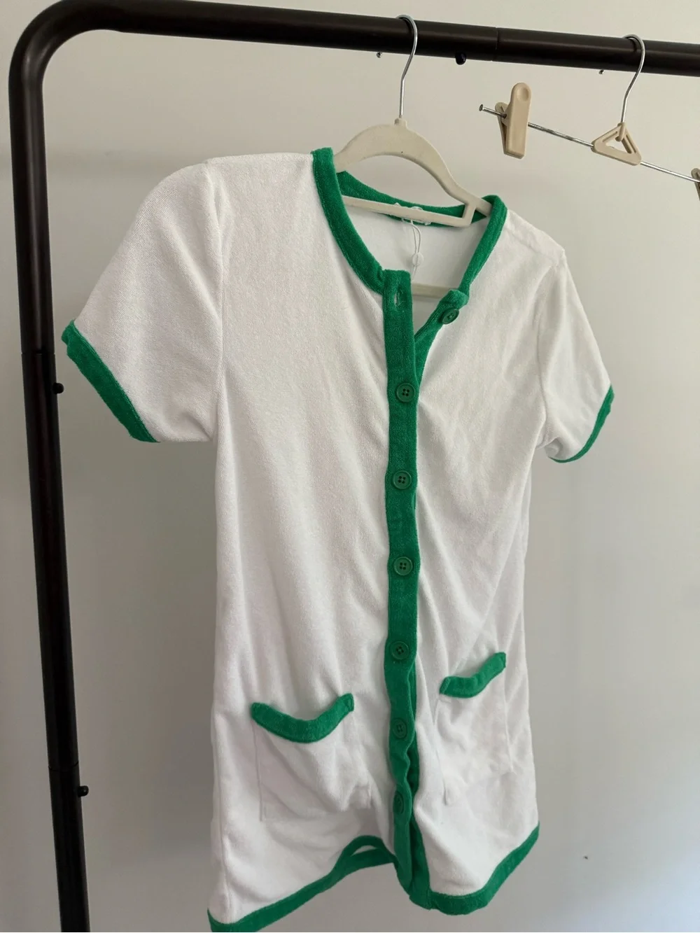 Minnow | Jackets & Coats | Minnow Girls White French Terry Button Down ...